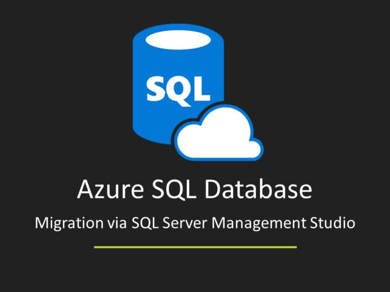 Azure SQL Database Migration - Teil 1 - SQL Server Management Studio